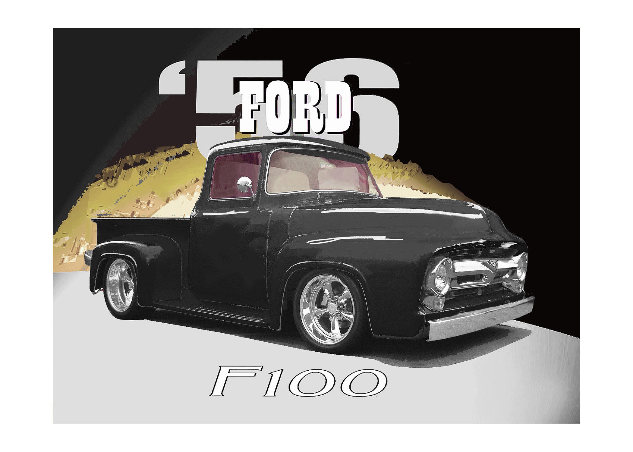 PRINT '56 Ford F100 Classic Truck Art Man Cave Art | Etsy