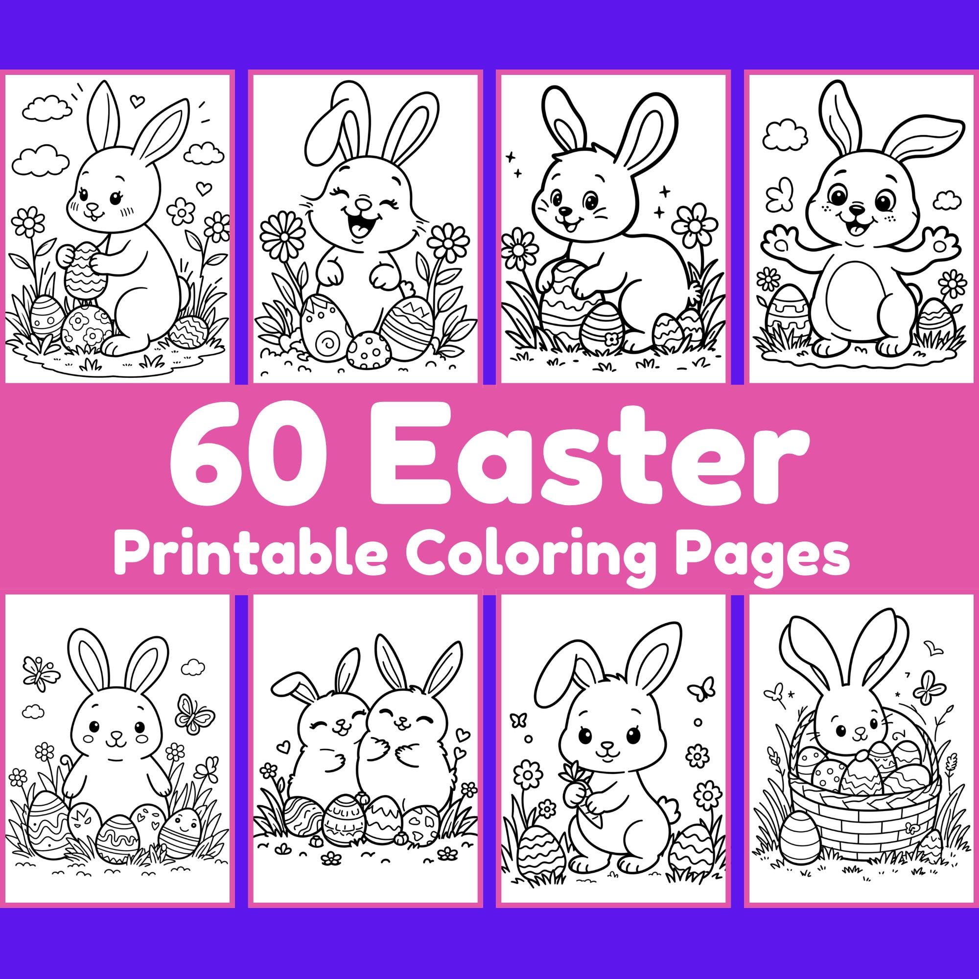 60 Easter Bunny Coloring Pages | Kids & Toddlers Printable (PDF ...