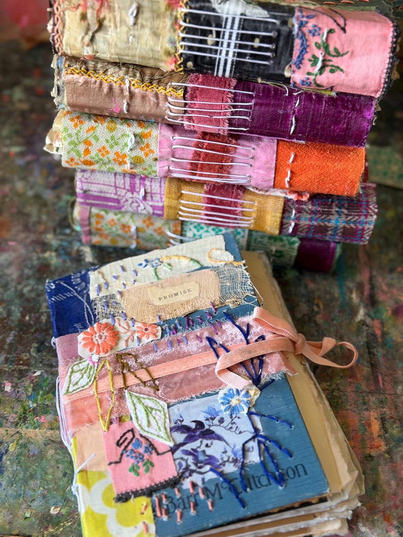 One-of-a-kind Hand-bound Embroidered Art Journal “promise” - Etsy Australia
