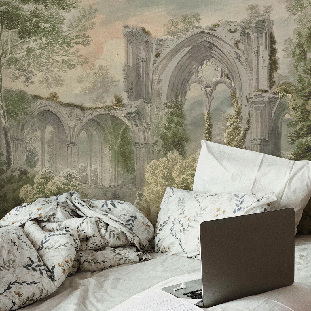 Fantasy Elven Ruins Wallpaper Mural – Mystical Forest Wall Art ...