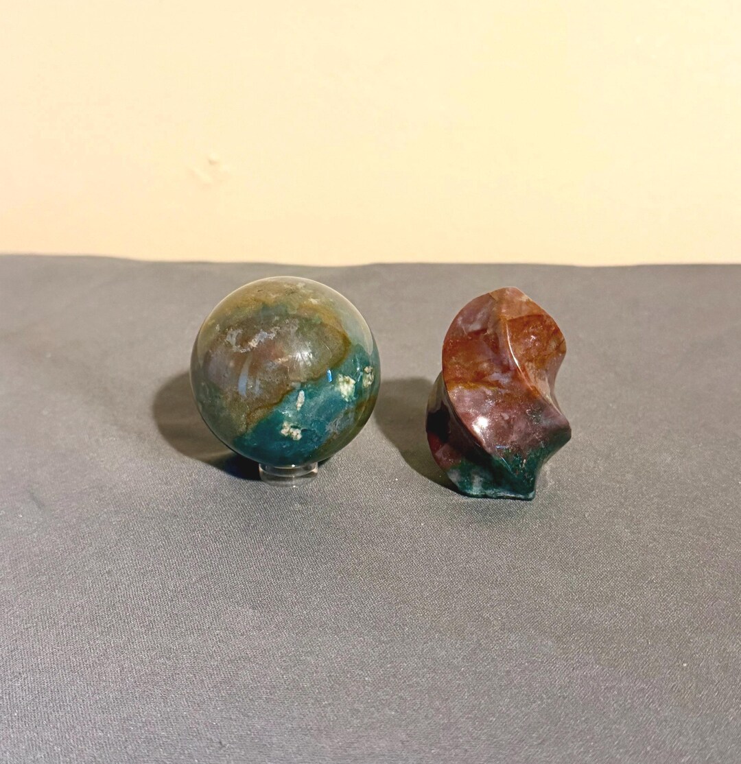 Ocean Jasper Flame AND a Sphere That Measures 51 Mm - Etsy