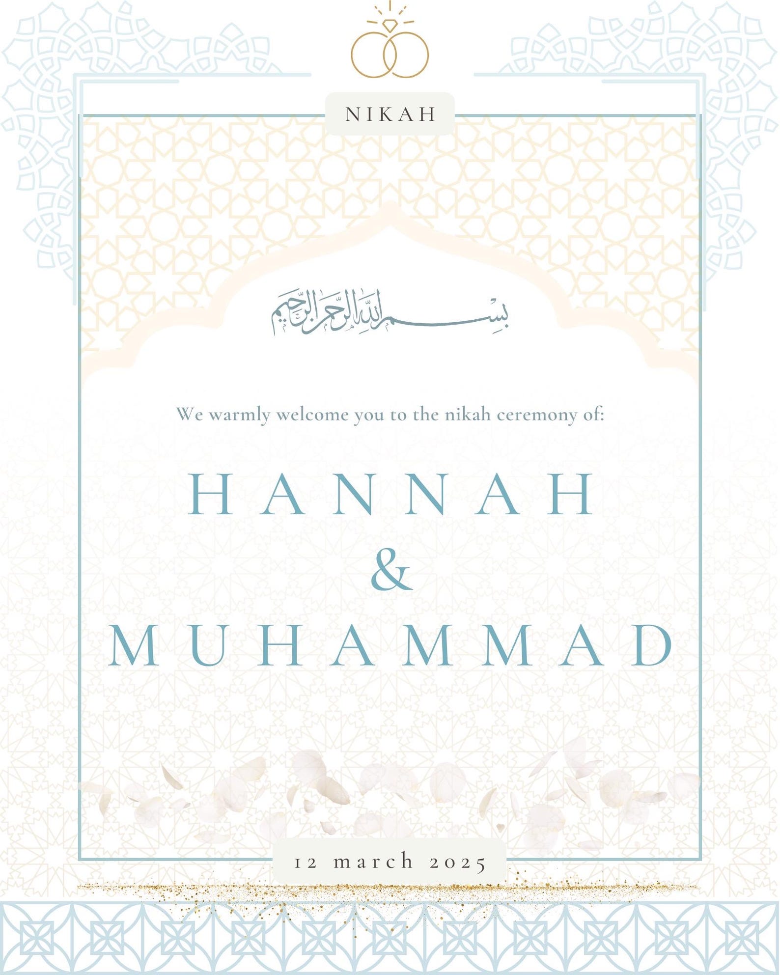 Printable / Editable Wedding Nikah Event Banner - Etsy
