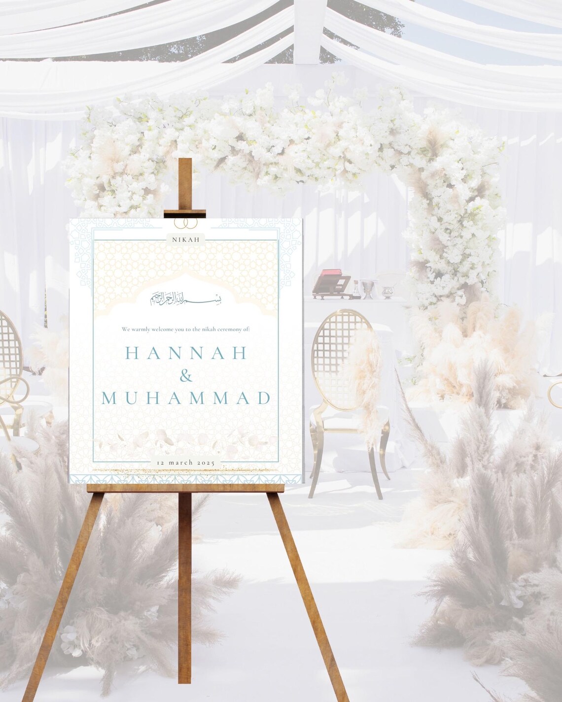 Printable / Editable Wedding Nikah Event Banner - Etsy