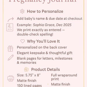 Pregnancy Journal With Stars, Journals for Mom- To- Be, Baby Memory ...