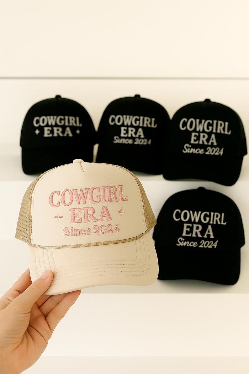 Custom Cowgirl Era Embroidered Foam Trucker Hat, Trendy Western Hat ...