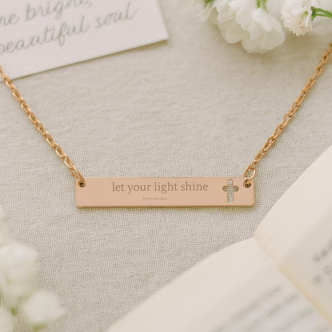Engraved Custom Scripture Necklace • Christian Jewelry Gift for Women ...