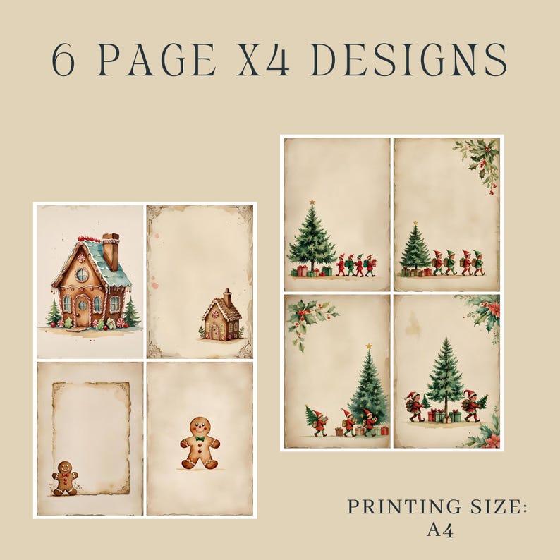 Vintage Christmas Journal Kit: Printable Holiday Scrapbook ...