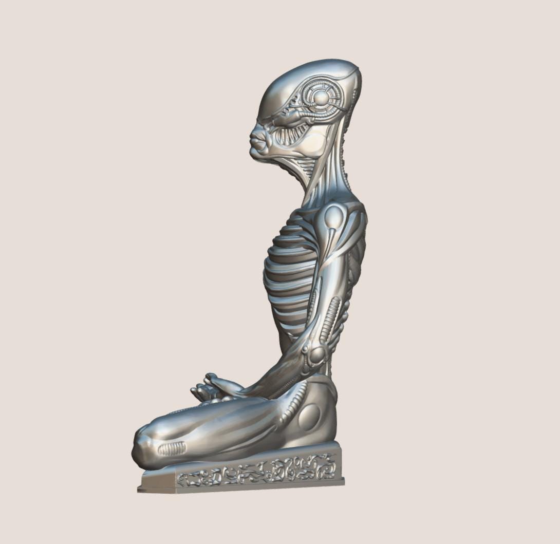 Alien Meditation - STL File 3D - Etsy