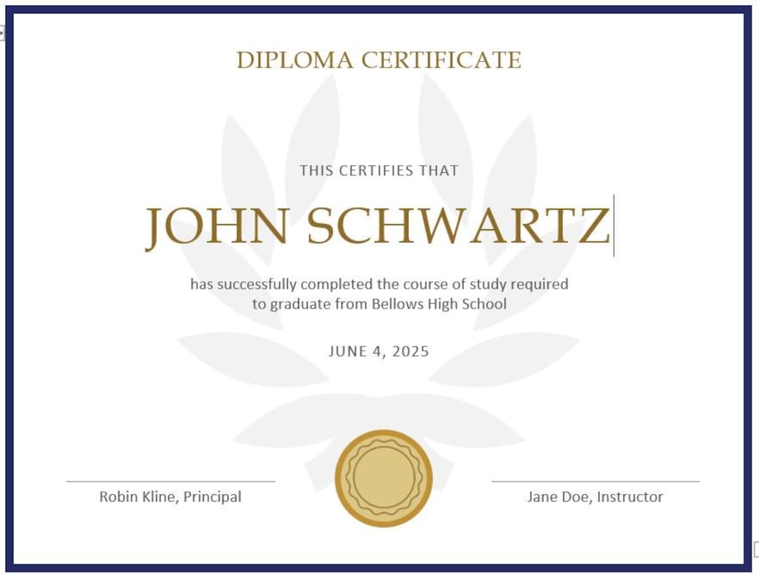 Diploma Certificate - Customizable, Easy to Edit - Etsy