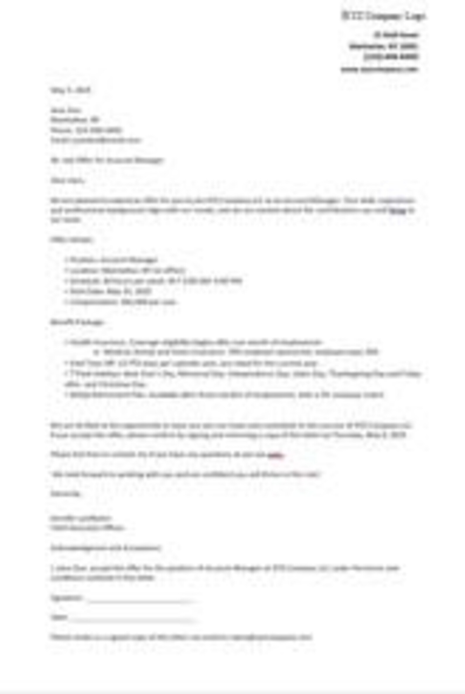 Professional Perfect Job Offer Letter, Hiring Letter for a New Employee ...