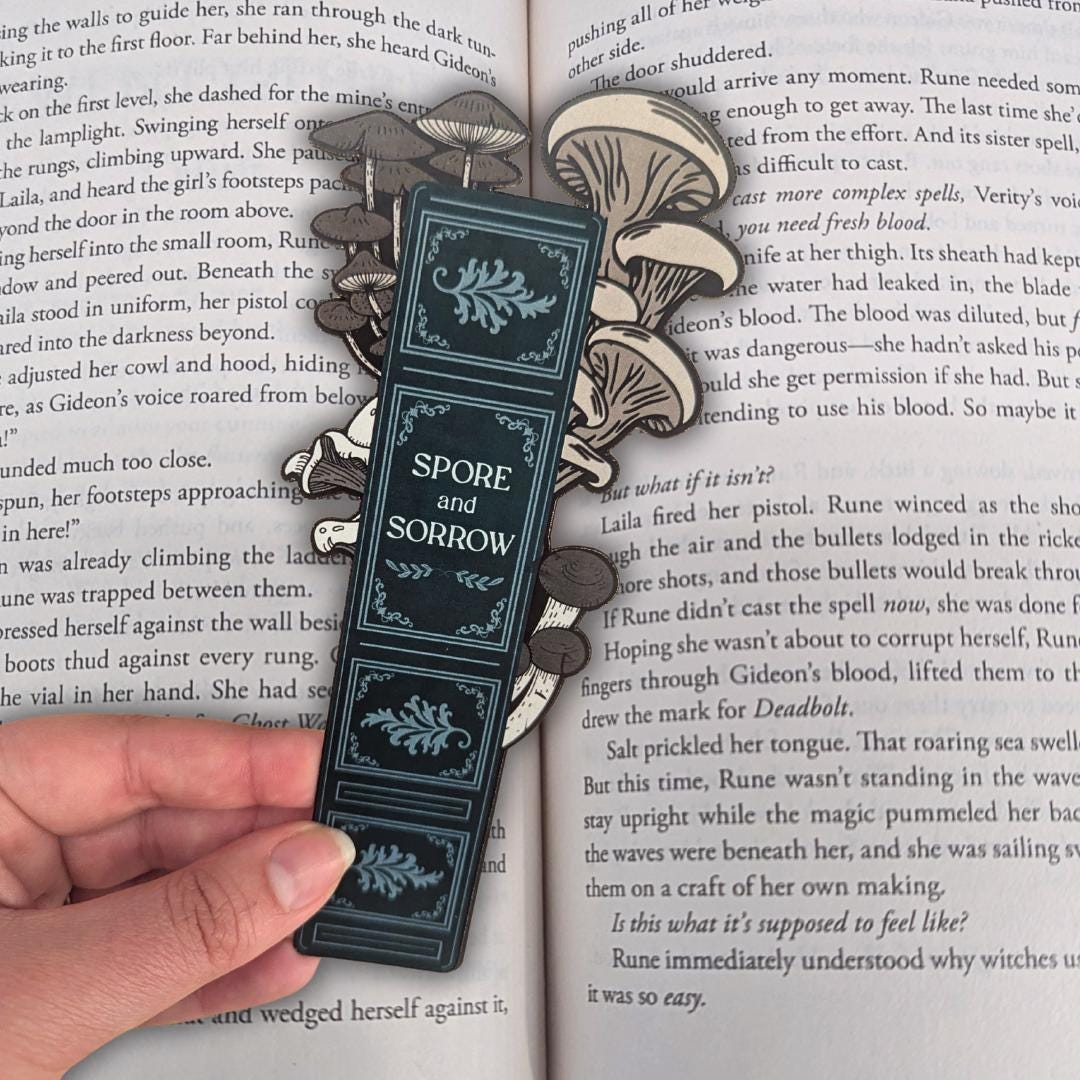 Mushrooms Book Spine Bookmark - Etsy