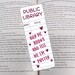 Public Library Bookmark - Etsy