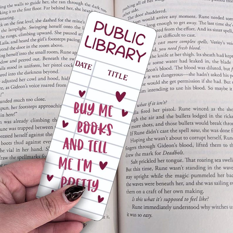 Public Library Bookmark - Etsy