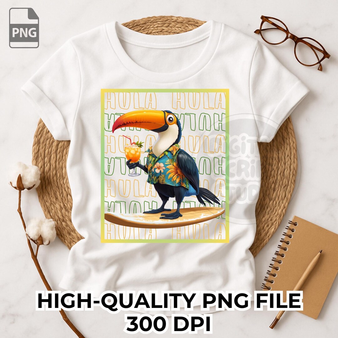 Hula Parrot PNG, Cute Summer Animal Clipart Design, T-shirt Mug Print ...