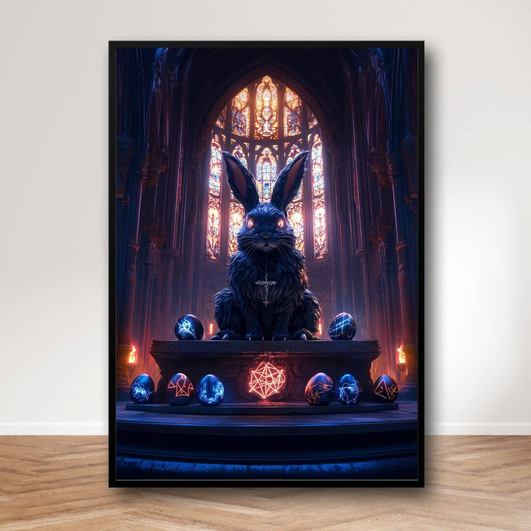 Demonic Bunny Digital Wall Art, Printable Aesthetic Room Decor, Instant ...