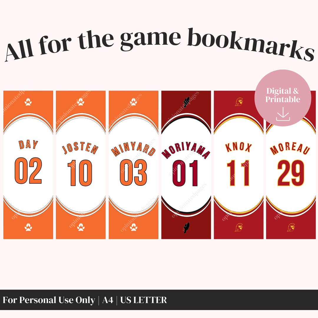 The Foxhole Court Printable Bookmark Jersey | Edgar Allan Ravens ...