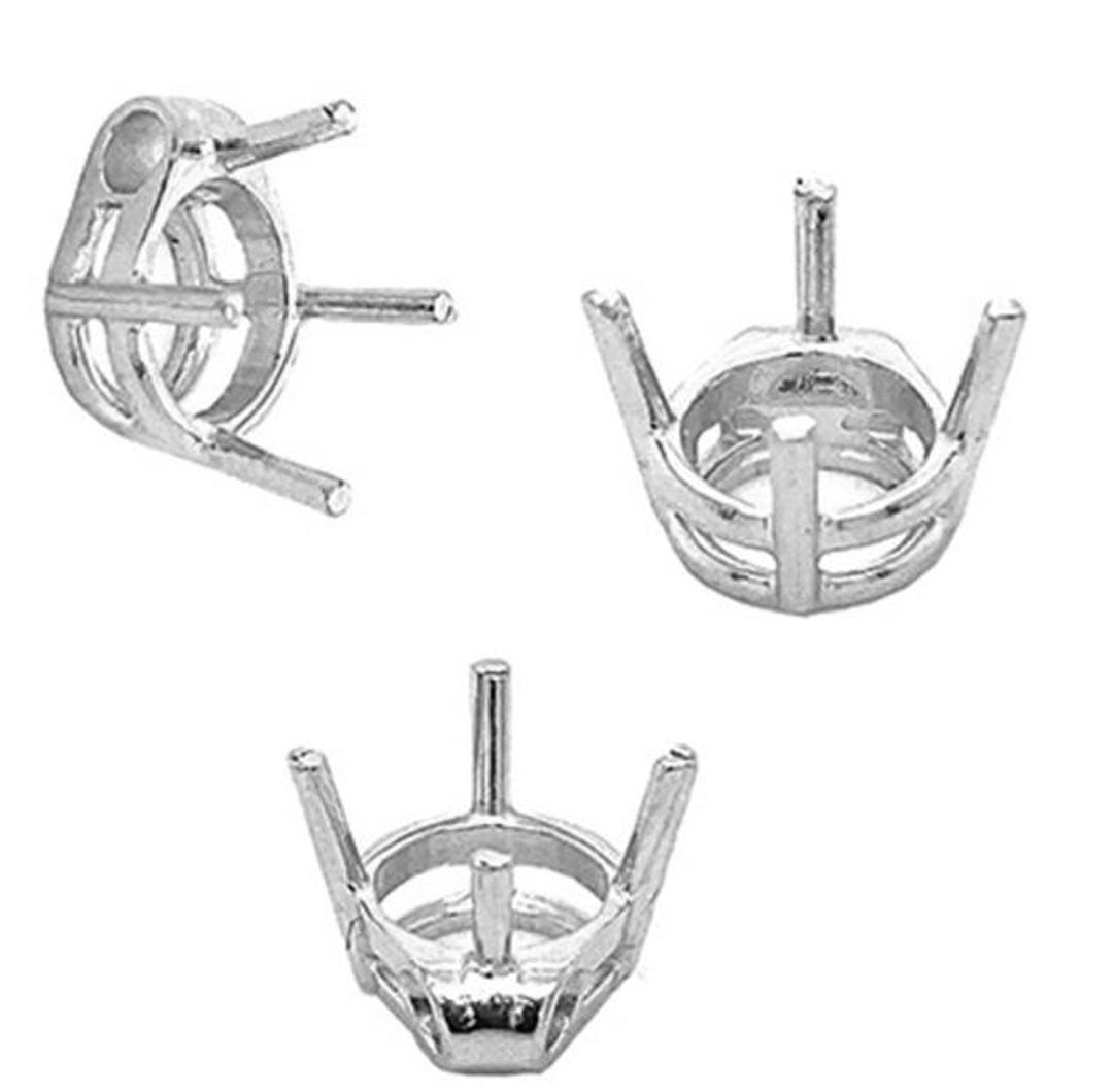 14K Real Solid Gold 4 Prong Round Basket Slider Setting 20 GA Round ...