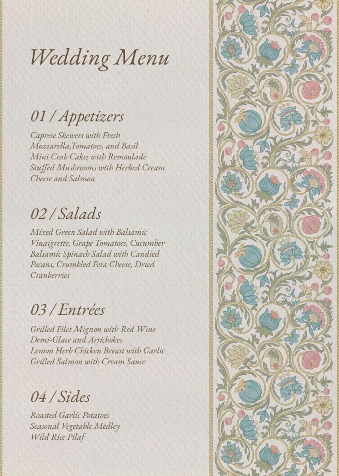 Elegant Menu Templates - Etsy