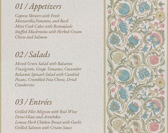 Elegant Menu Templates - Etsy