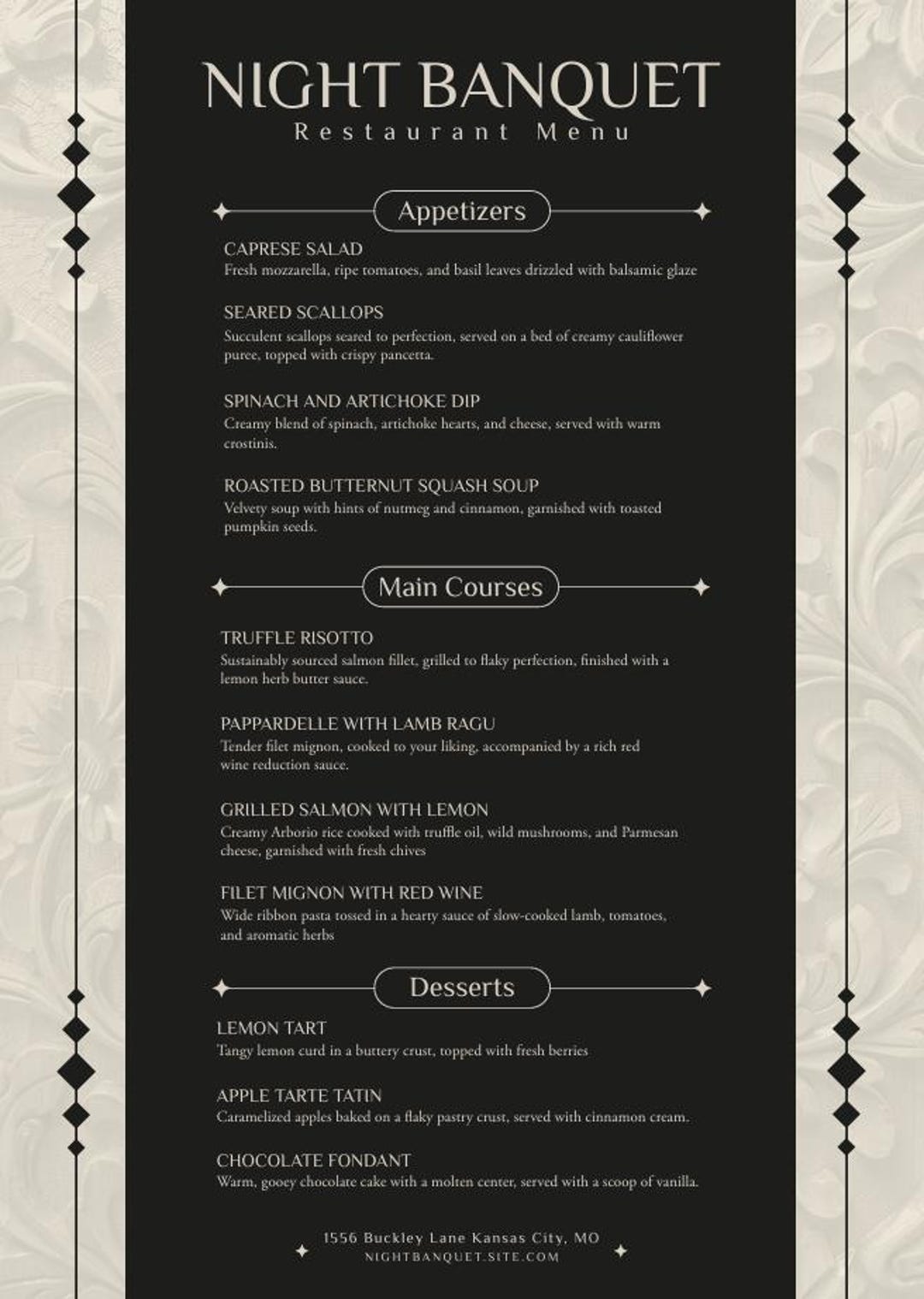 Elegant Menu Templates - Etsy