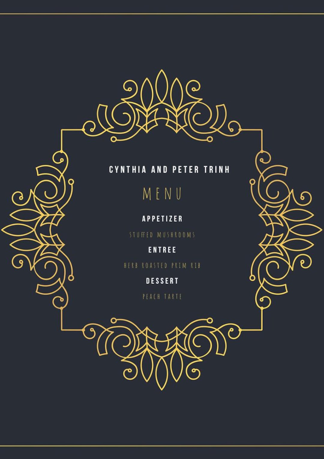 Elegant Menu Templates - Etsy