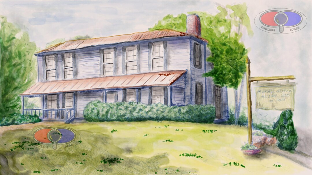 Burwell School Watercolor Painting & Sketch | Historic Hillsborough NC ...