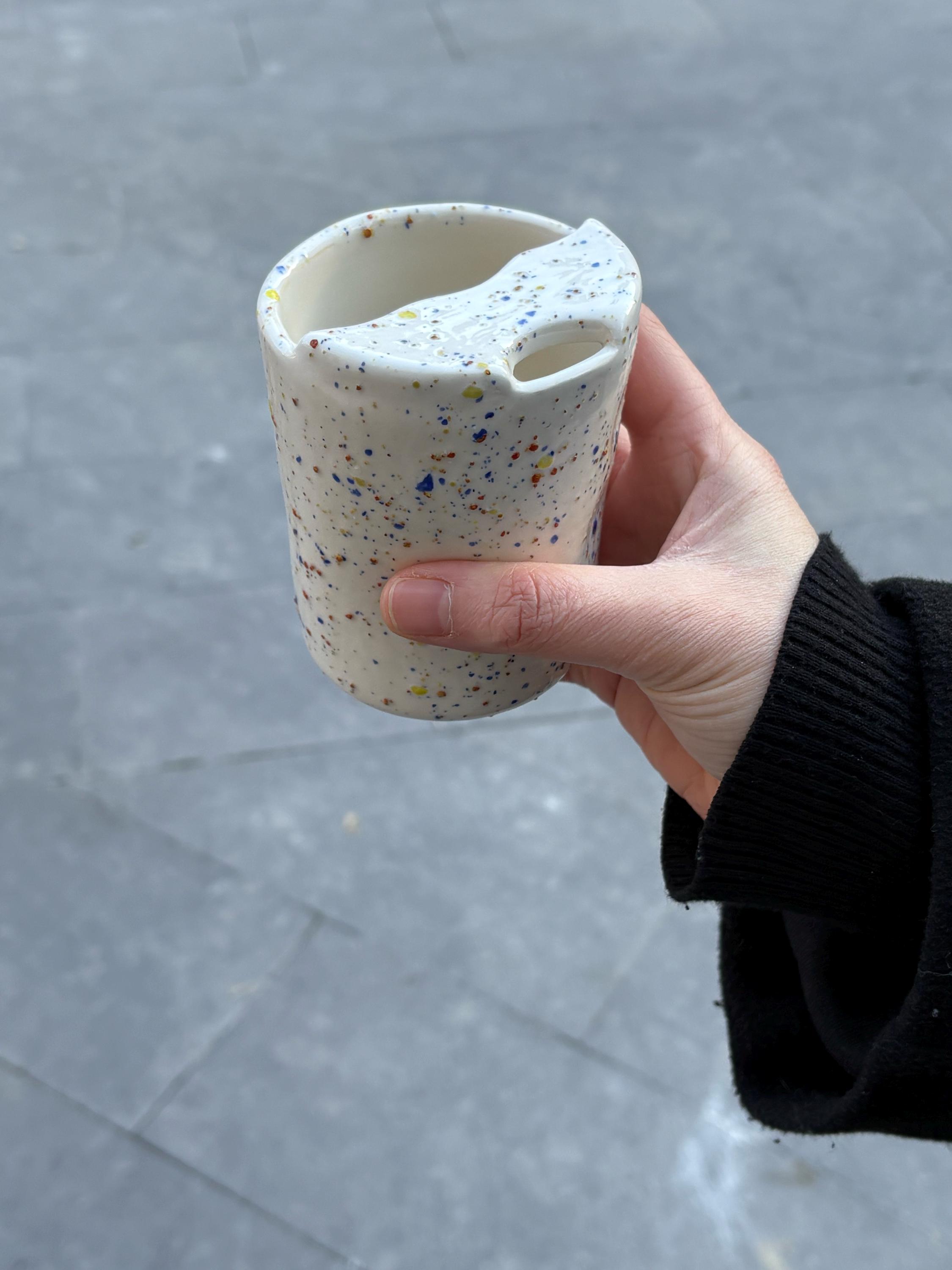 Handmade Colorful Ceramic Thumb Mug, Ceramic Travel Mugs, Take Away ...