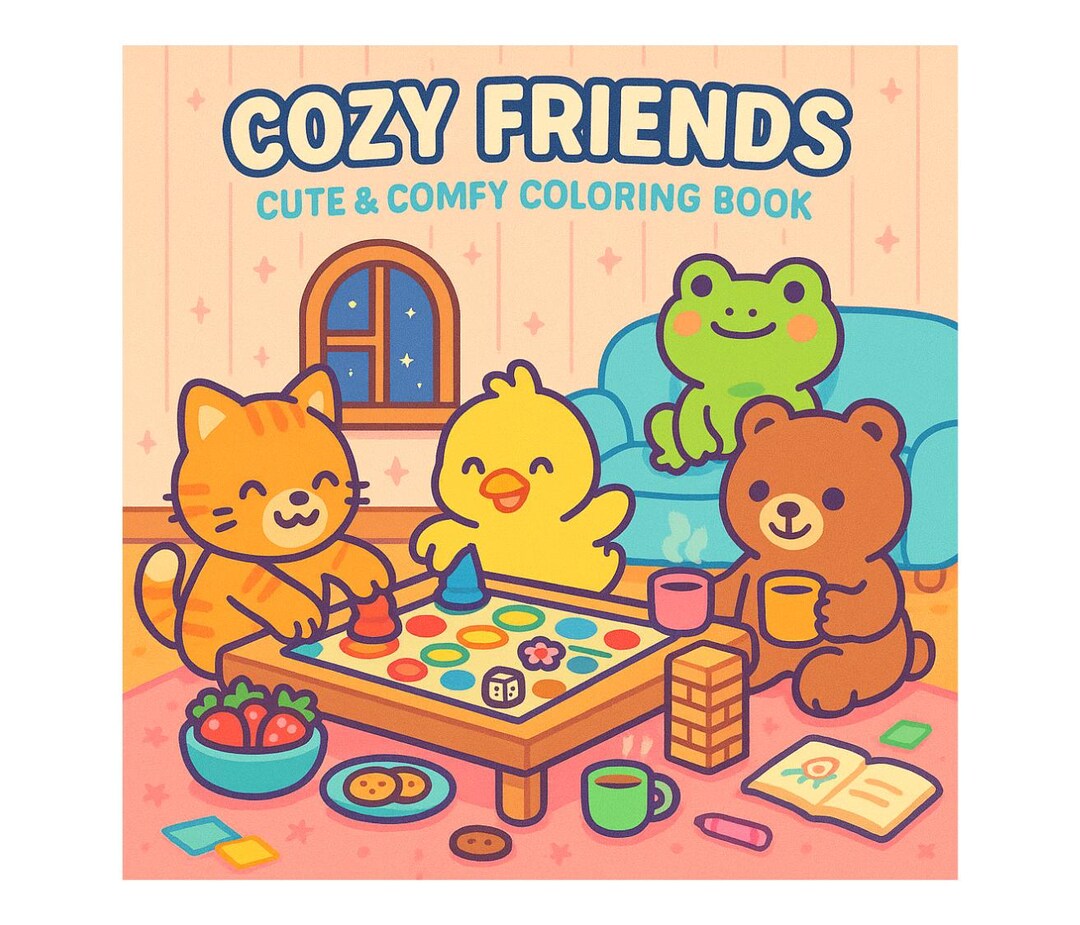Cozy Friends Coloring Book – 50 Cute and Comfy Kawaii Pages, Instant ...