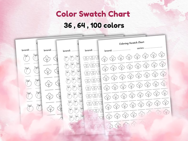 Color Palette Swatch Chart - Printable PDF Instant Download - Etsy