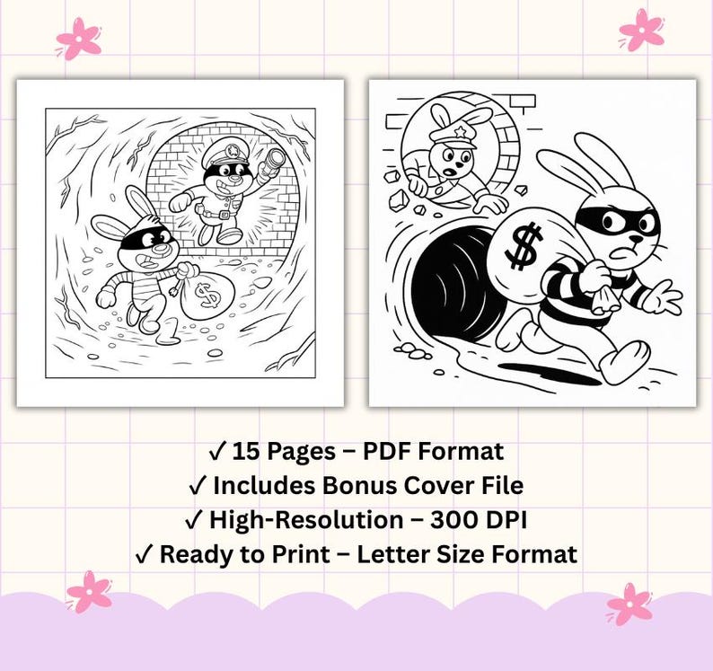 Funny Cozy Crime Scenes Coloring Pages for Adults | 15 Comic-style ...