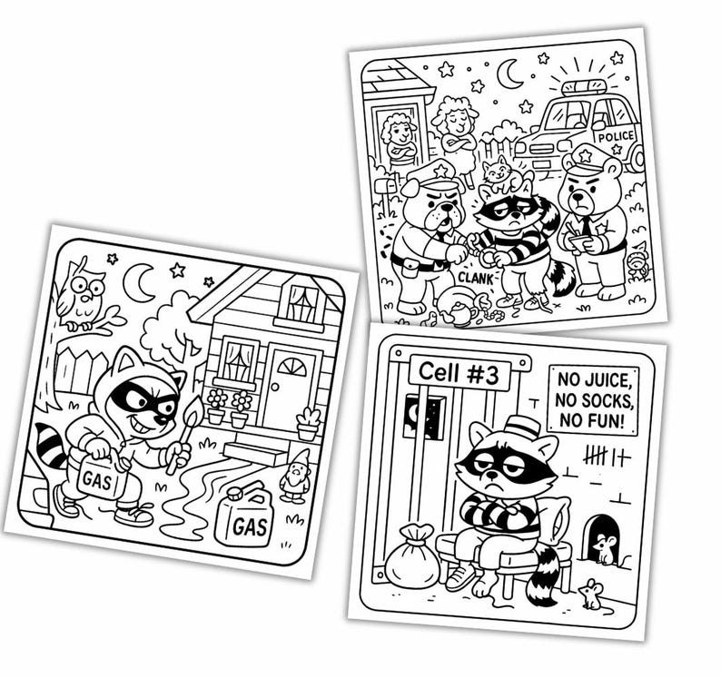 15 Cozy Crime Scenes Coloring Pages Pack 1 – Cute & Comfy Kawaii Book ...