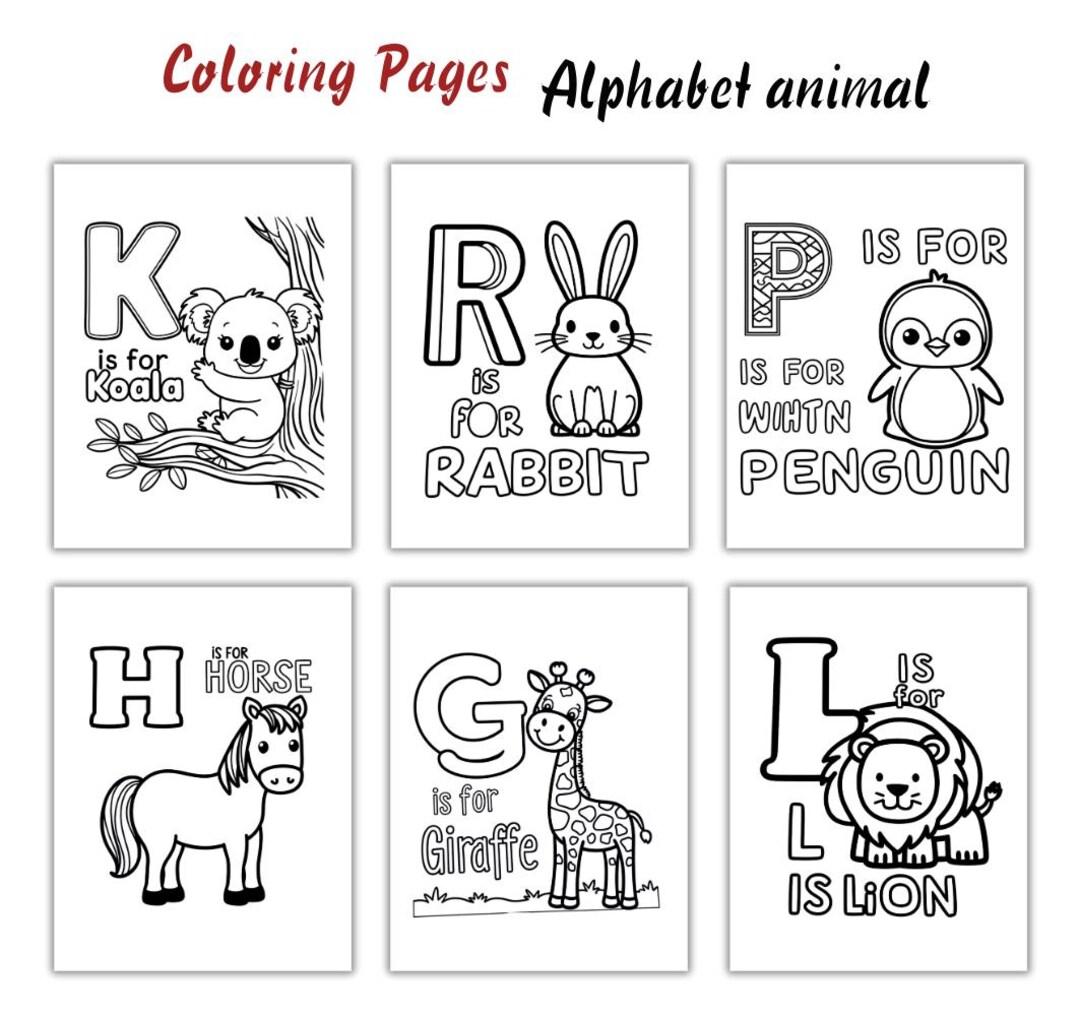 ABC Coloring Book for Preschool – Cute Animal Alphabet Pages – Fun ...