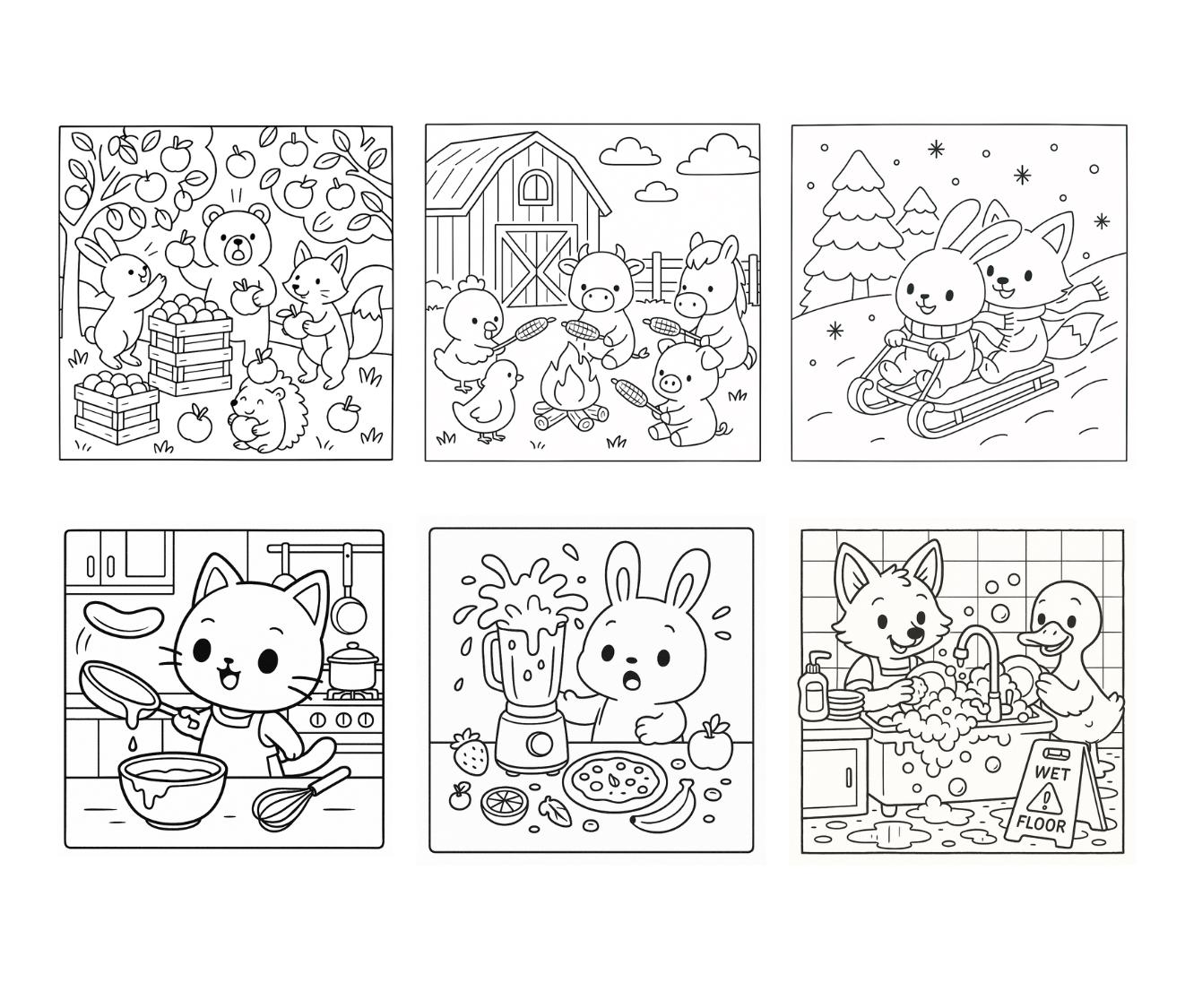 Cozy Kawaii Coloring Book – 50 Adorable and Relaxing Printable PDF ...
