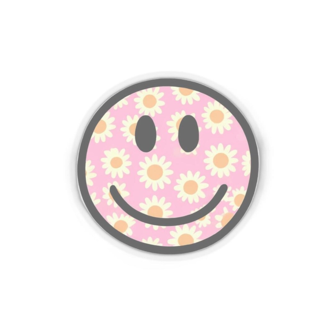 Daisy Smiley Face Vinyl Sticker - Etsy
