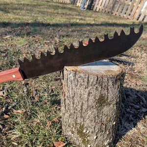 Custom Handmade Crosscut Machete Cedar Handle #1 Brass Pins Upcycled ...