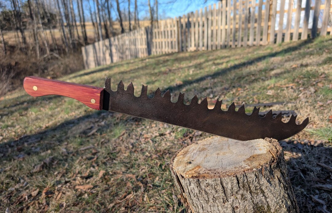 Custom Handmade Crosscut Machete Cedar Handle #2 Brass Bolts Upcycled ...