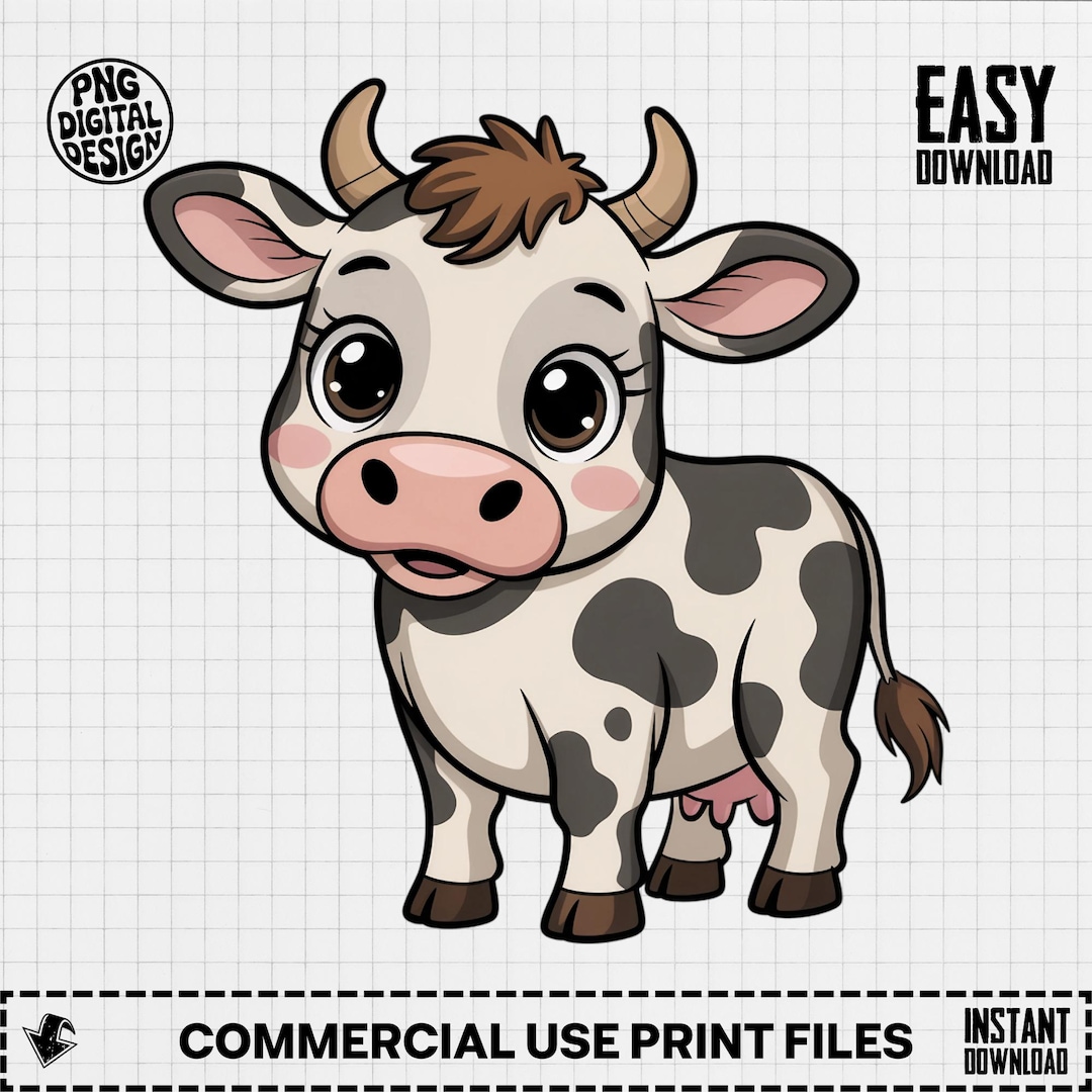 Baby Cow Clipart, Cute Baby Animal Clipart, Baby Nursery Clipart, Farm ...