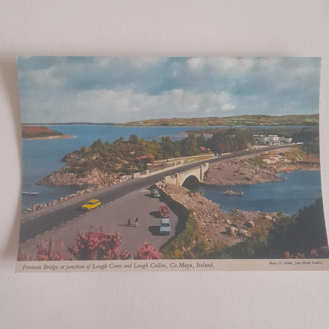 Vintage Irish Postcard – Pontoon Bridge, Co. Mayo – John Hinde Ltd ...