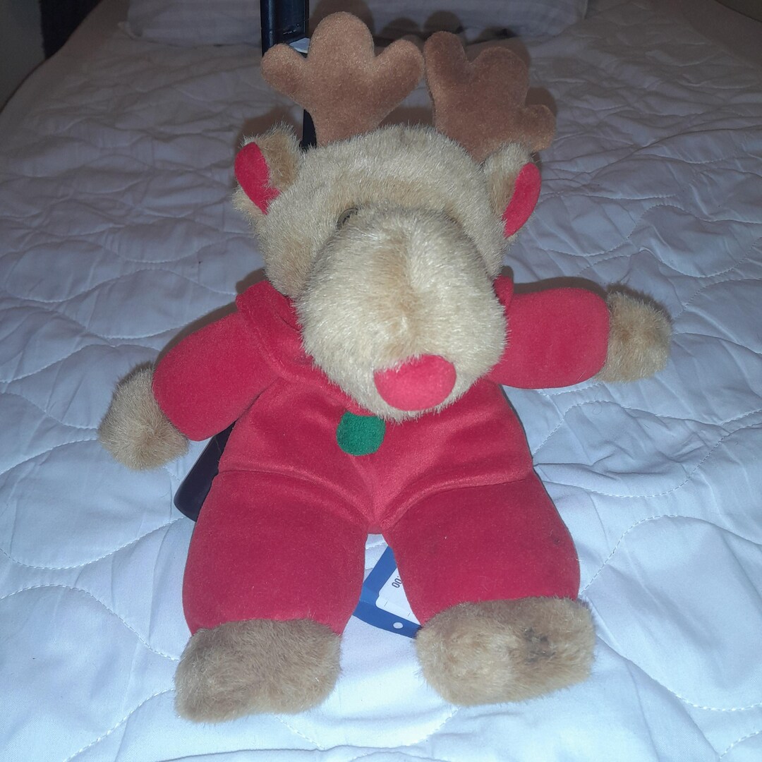 Moon Flower Vintage Rudolph the Red Nose Reindeer Soft Plush Large ...