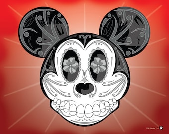 Minnie Mouse Sugar Skull 11x14 Print | Etsy