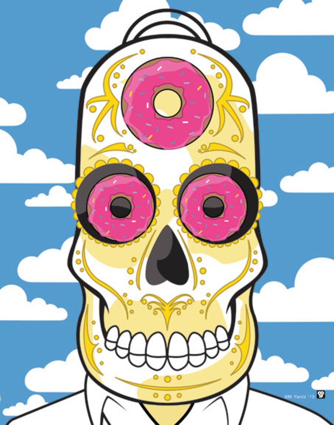 Homer Simpson Sugar Skull Print 11x14 Print Doh - Etsy