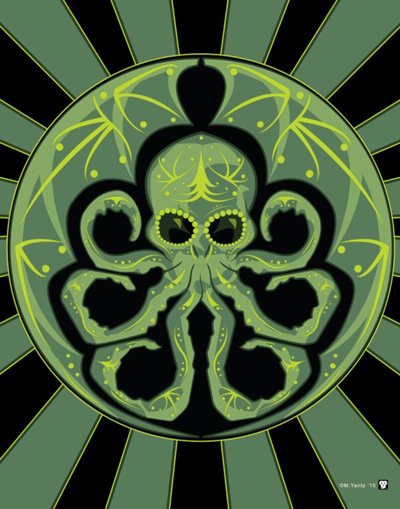 H.P. Lovecraft's Cthulhu Sugar Skull 11x14 Print - Etsy