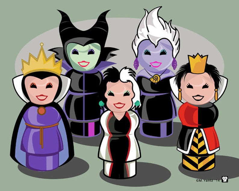 Little People Disney Villains Print 8x10 print | Etsy