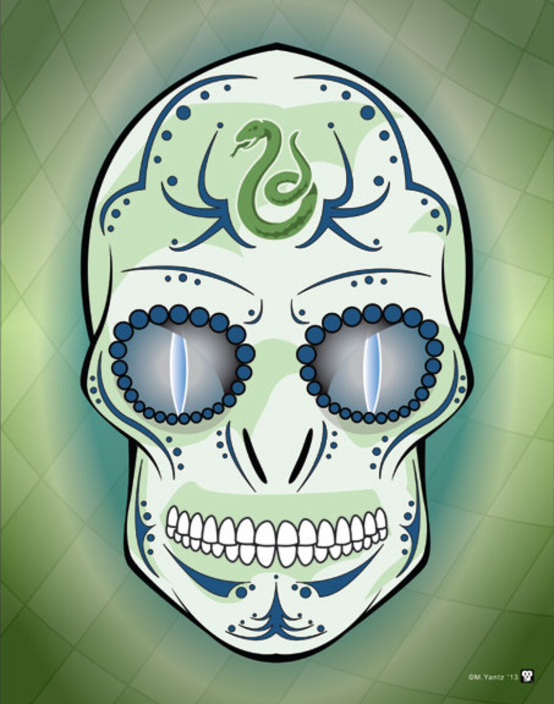 Lord Voldemort Sugar Skull Print 11x14 Print - Etsy