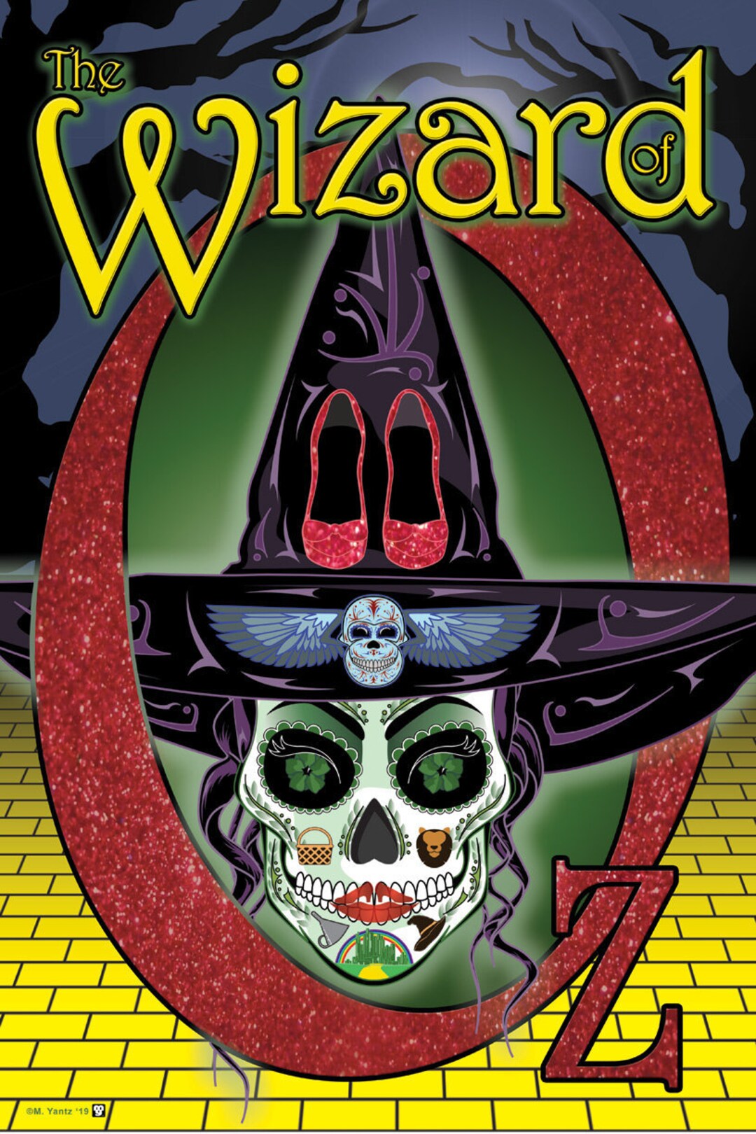 Wizard of Oz Sugar Skull Print 24x36 Print - Etsy