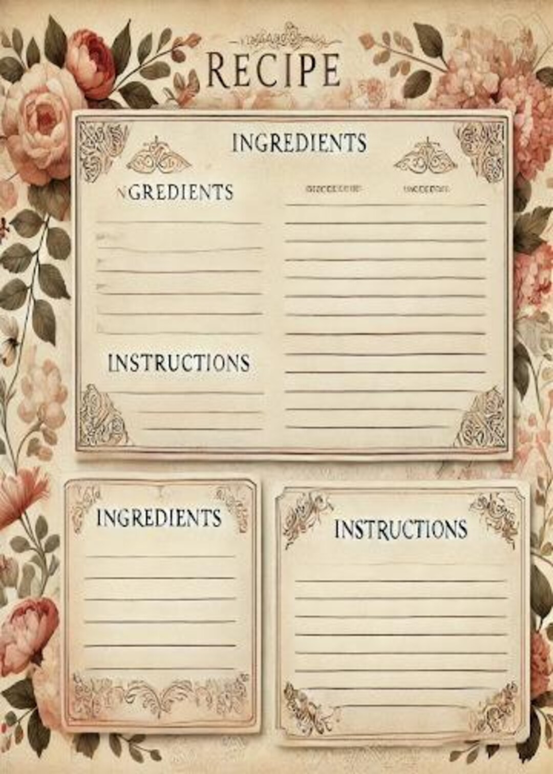 Blank Recipe Card - Etsy