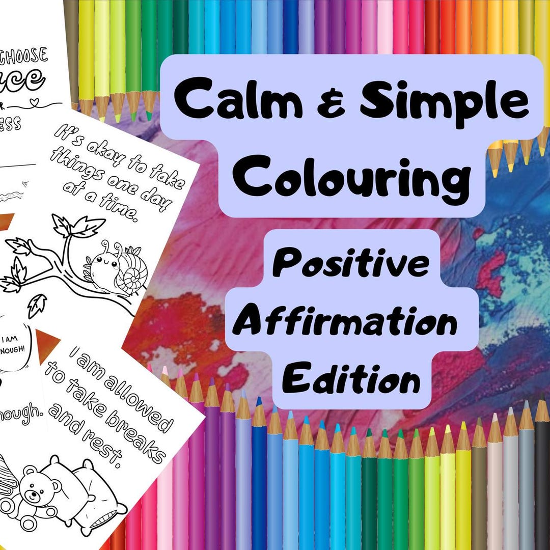 Color Your Calm - Printable Affirmation Coloring Book | Digital ...