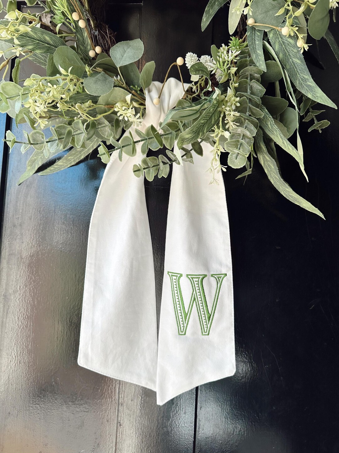 Monogram Wreath Sash - Etsy