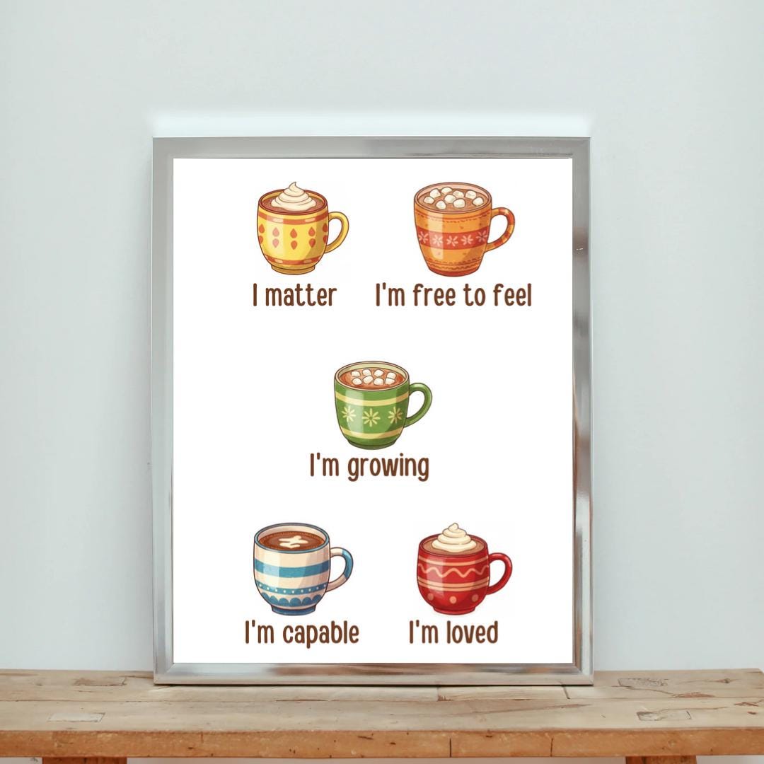 Positive Affirmation Poster for Kids (and Adults) Hot Chocolate Theme ...