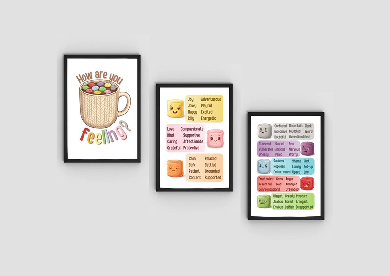 Emotion Vocabulary Posters for Kids | Color-coded Feelings Chart ...